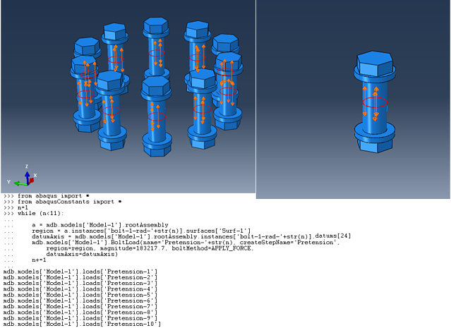 Bolt Pretensioning With Use Of Abaqus Scripting